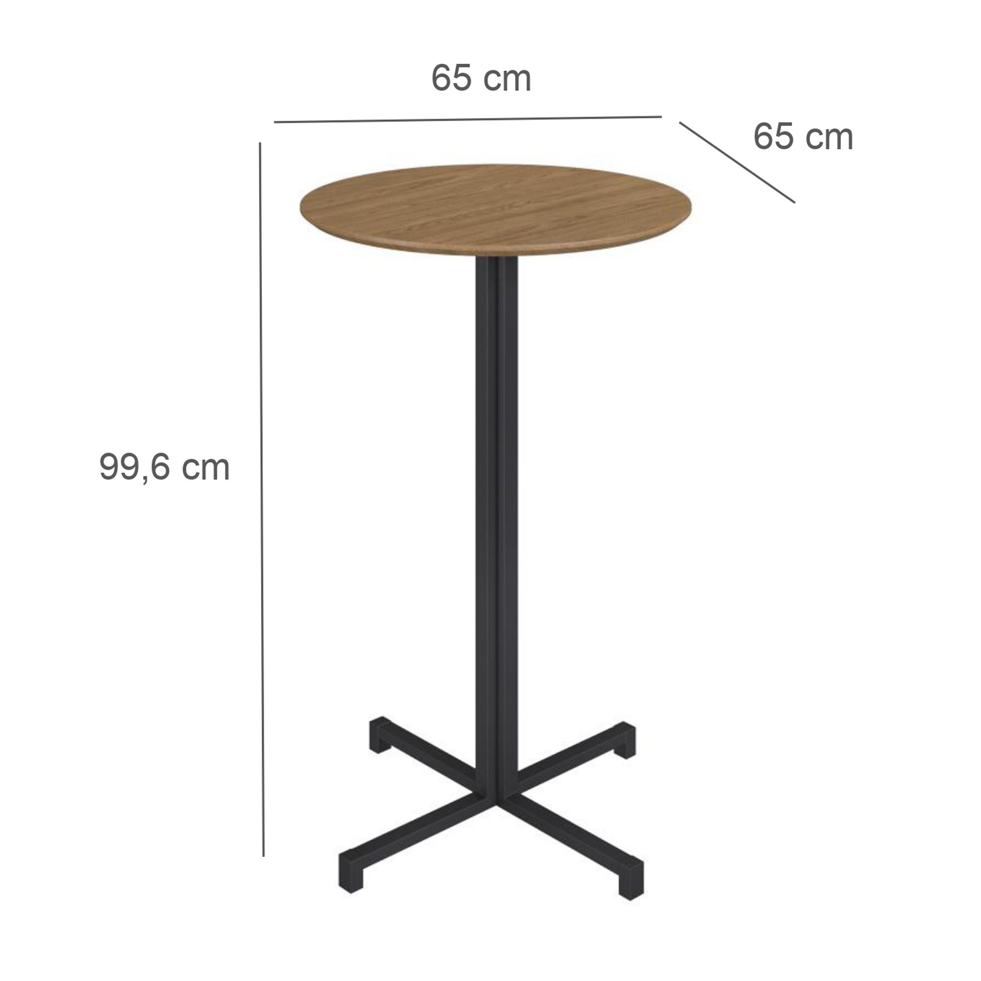 Mini Bistrô Cais 65cm - Olmo/Preto - Casa Mobili Store